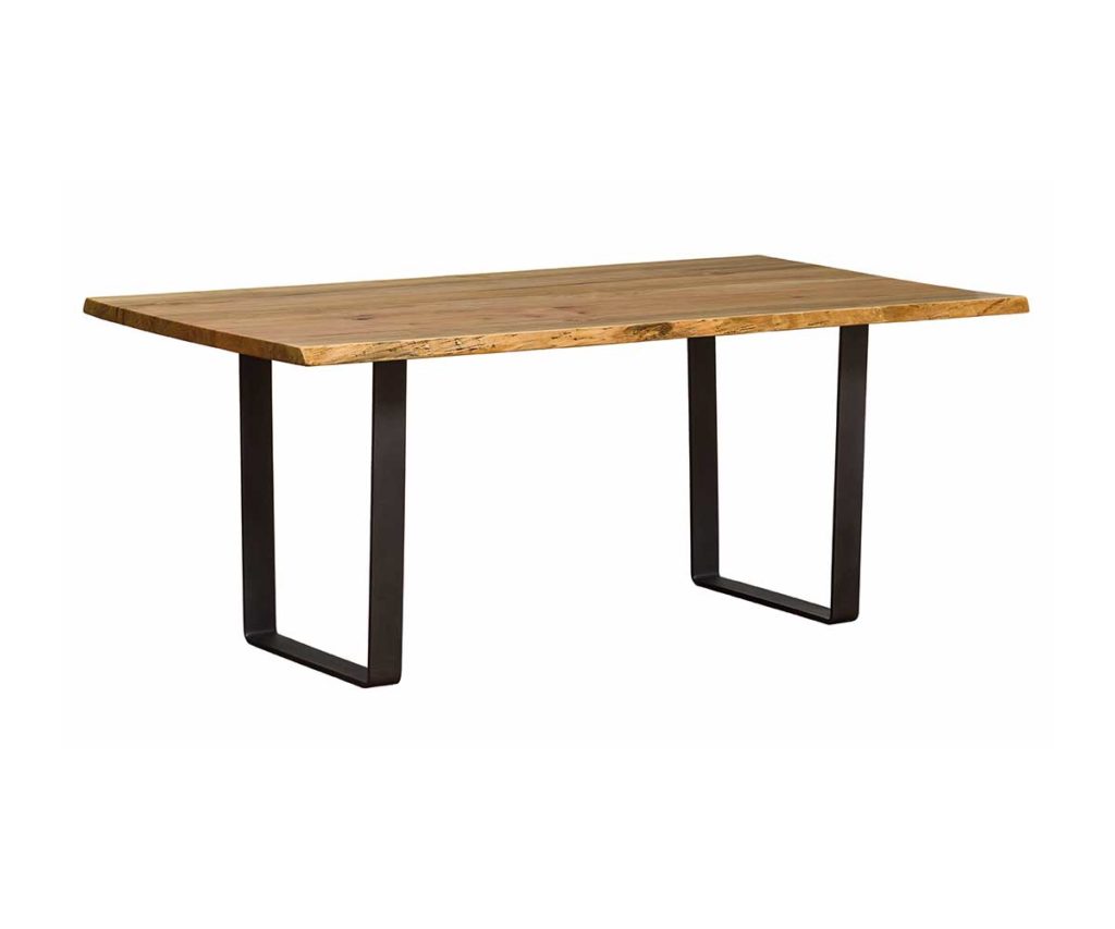 Live Edge Dining Table With U Base | Amish Mercantile