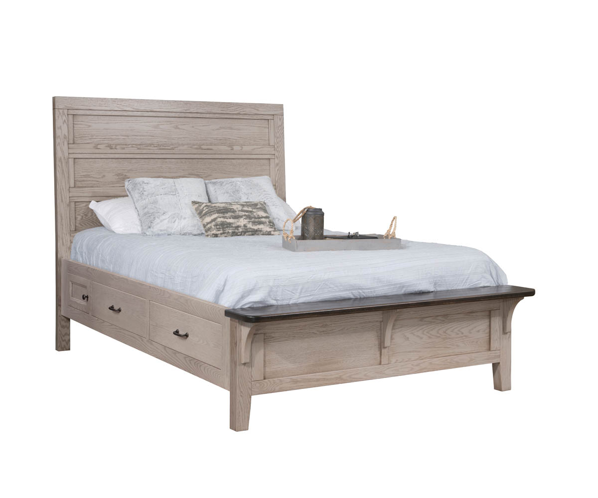 Easy Times Bed with Storage Rails | Amish Mercantile